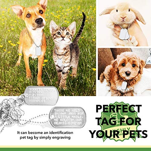 Youdepot 100PCS Blank Bulk Dog Tags for Stamping/Engraving Shiny ...